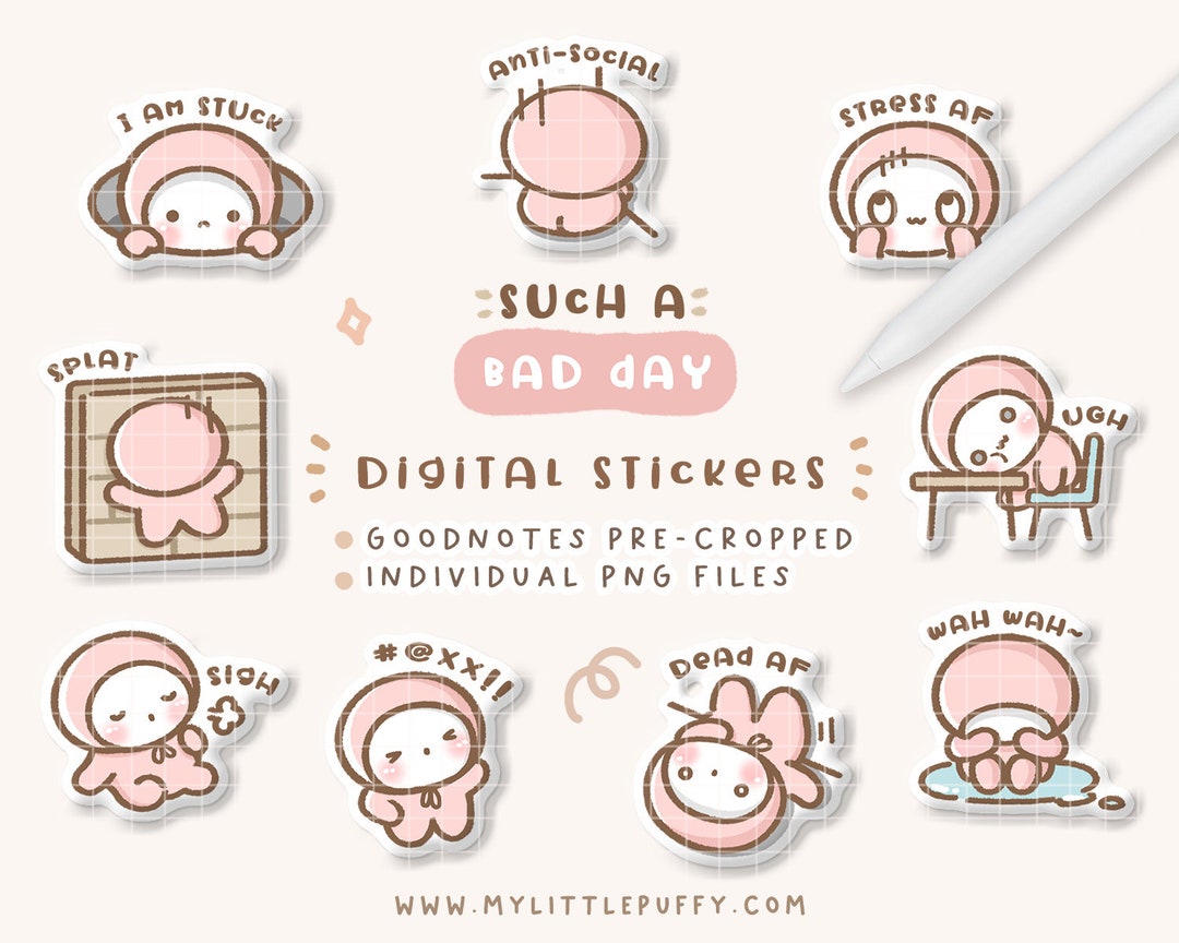 Bad Day Digital Planner Stickers/ Shitty Day Digital Stickers/ Cute ...