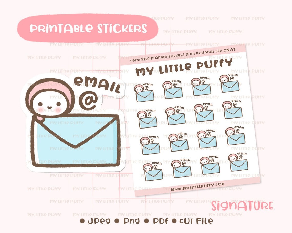 Cute Email Printable Planner Sticker/ Email Planner Sticker/ | Etsy