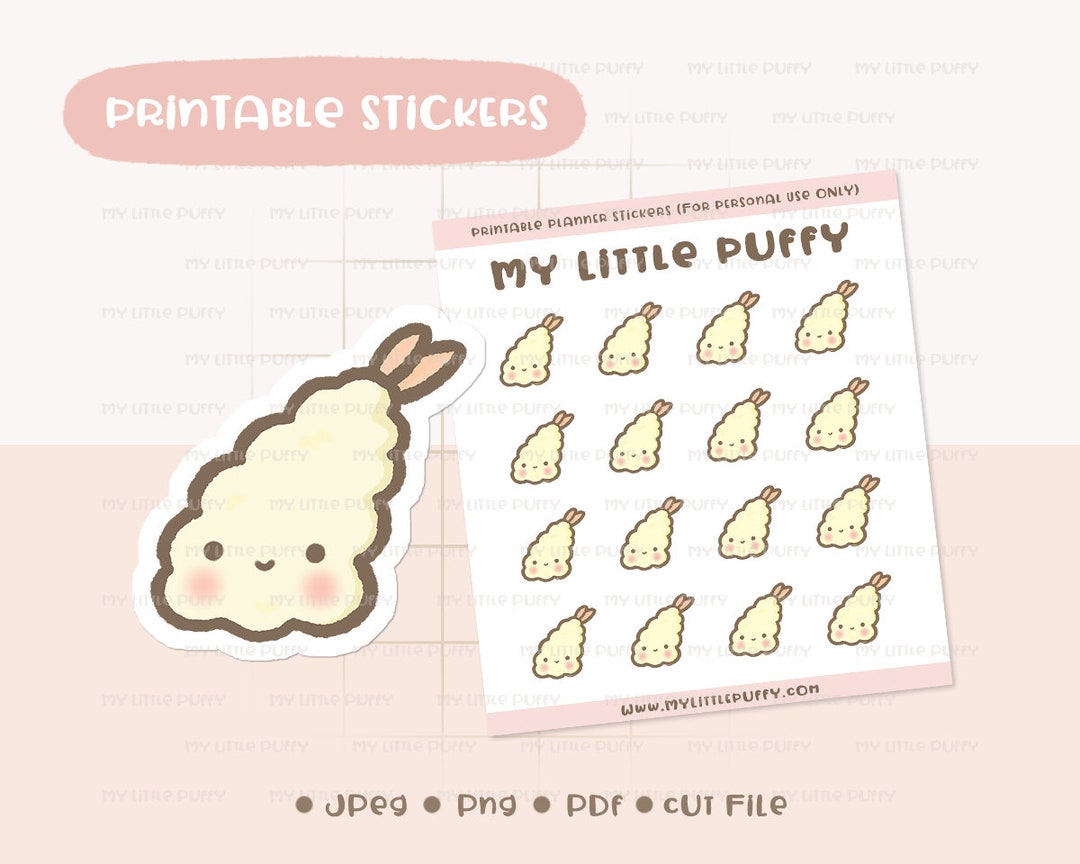 Cute Tempura Printable Planner Sticker/ Tempura Planner Sticker ...