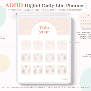 Adhd Digital Planner/ Adults Adhd Planner/ Digital Adhd Planner/ Adults ...