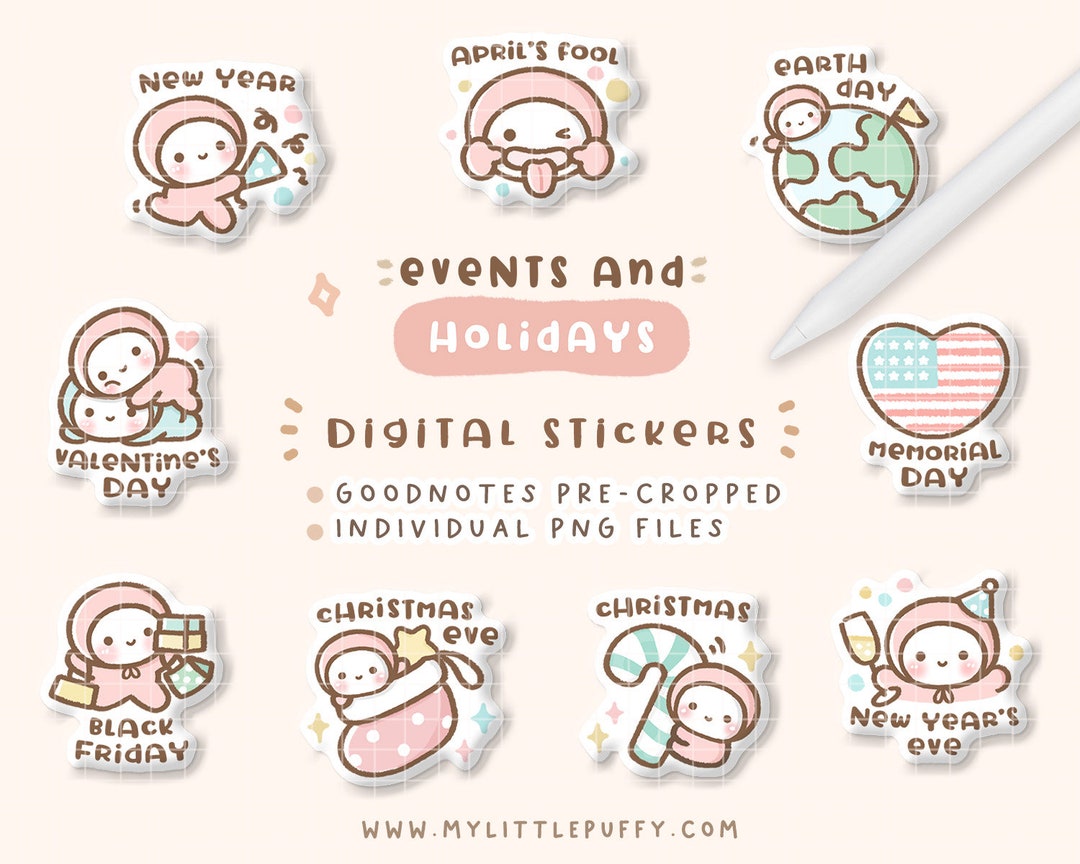 Public Holidays Digital Planner Stickers/ Holidays and Events Digital ...