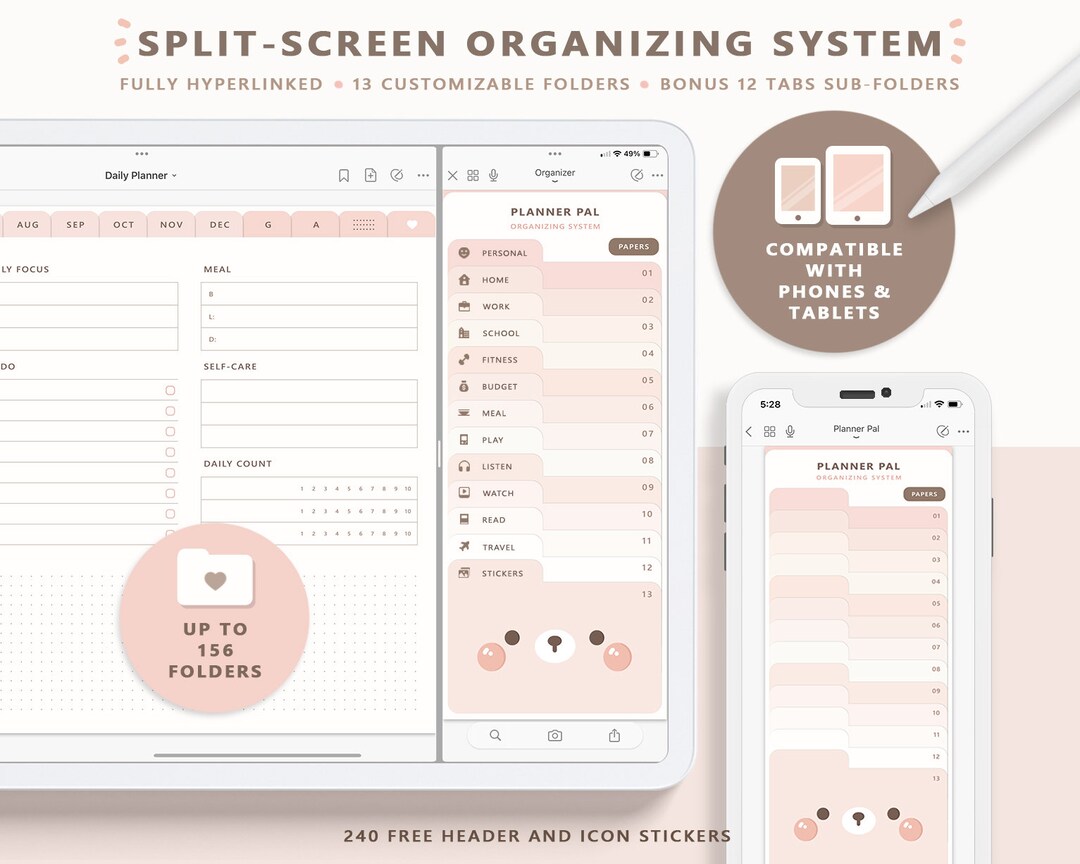 Digital Planner Organizer/ Split-screen Organizer/ Planner Pal/ Split ...