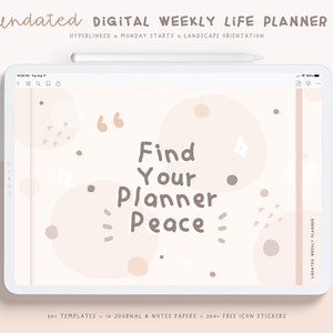 Undated Weekly Digital Planner/ Digital Life Planner/ Journal Digital ...