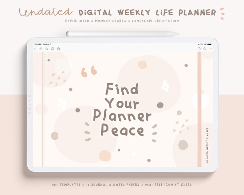 Undated Weekly Digital Planner/ Digital Life Planner/ - Etsy