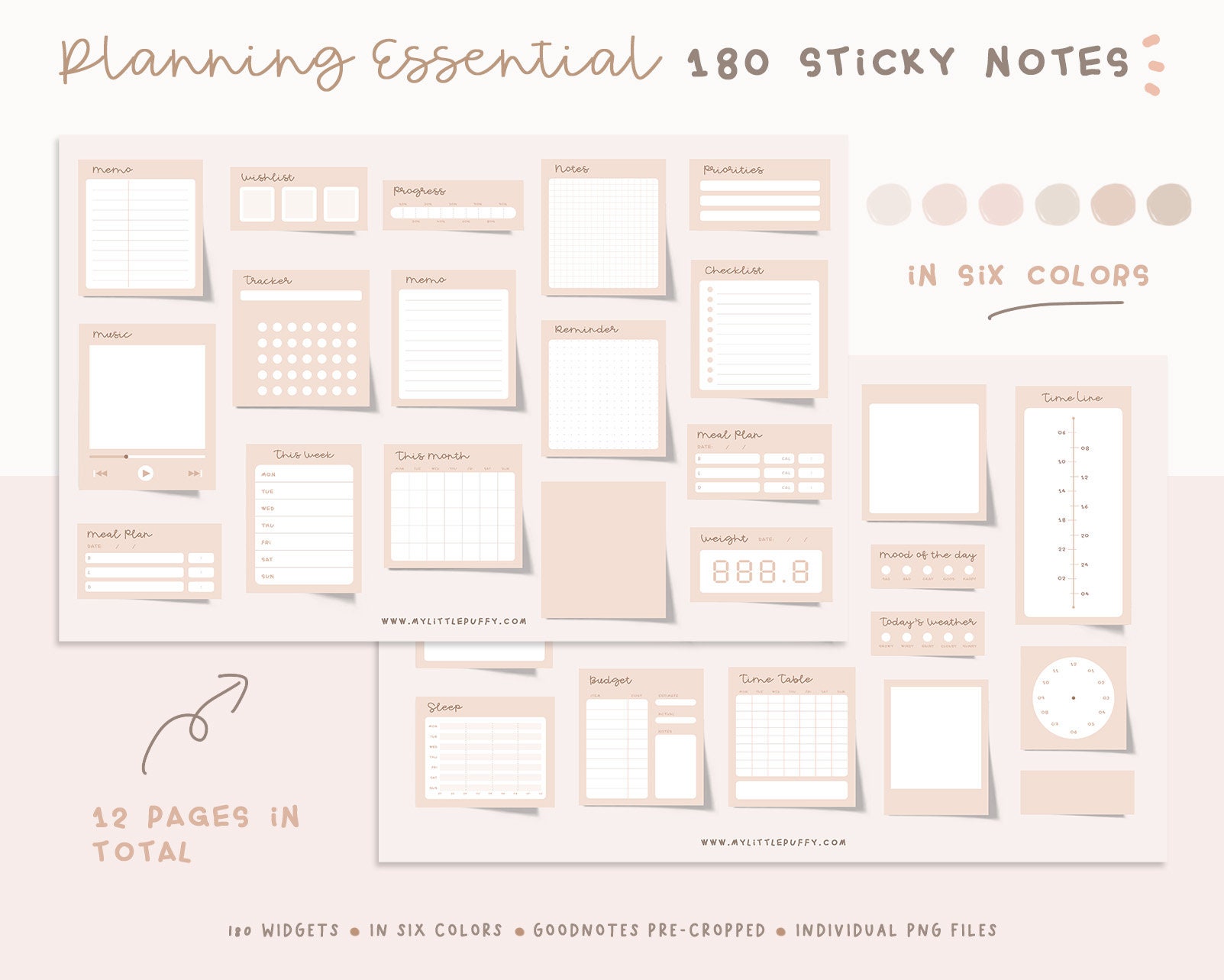Planning Essential Digital Sticky Notes for Digital Planner/ - Etsy