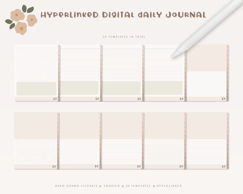 Cute Digital Journal Goodnotes/ Digital Journal With Tabs/ Kawaii ...