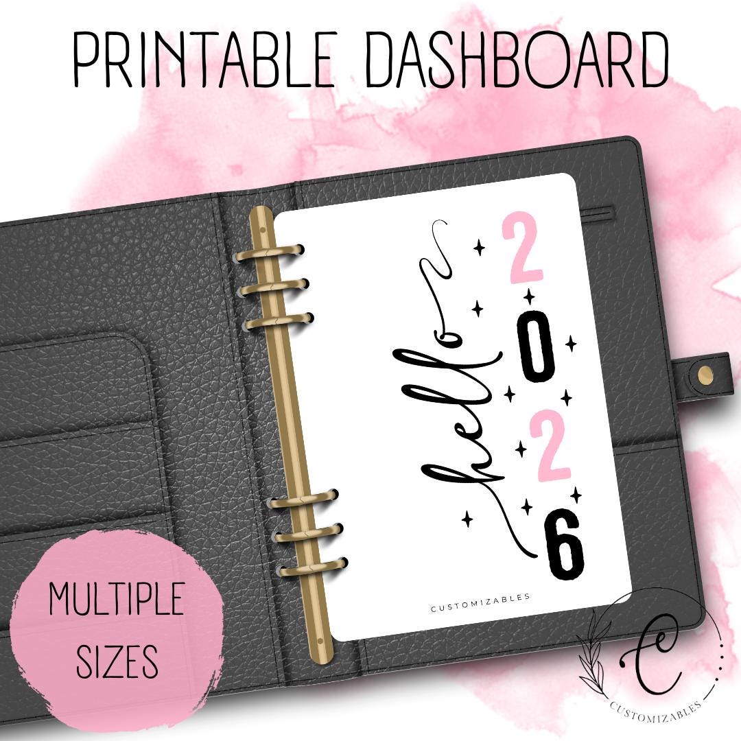 Planner Dashboard Printable, Planner Printable, Happy Planner Dashboard ...