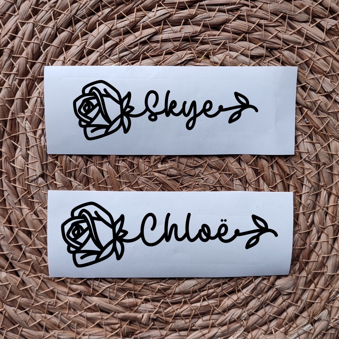 Sticker With Name Name Sticker Vinyl Flowers - Etsy
