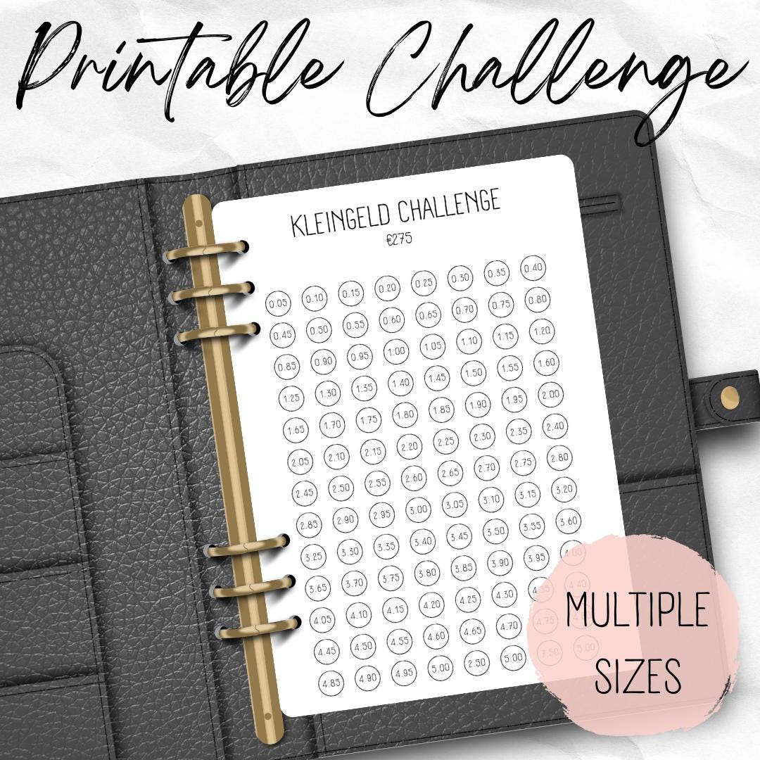 Cash Stuffing Challenge Printable, Planner Printable, Happy Planner ...