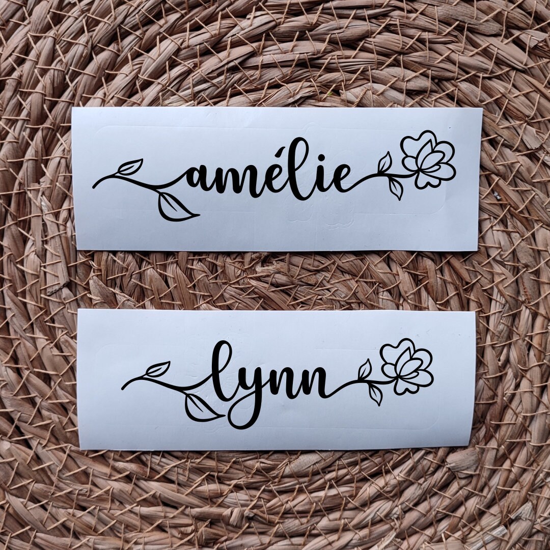 Sticker With Name Name Sticker Vinyl Flowers Personalized Stickers Name ...