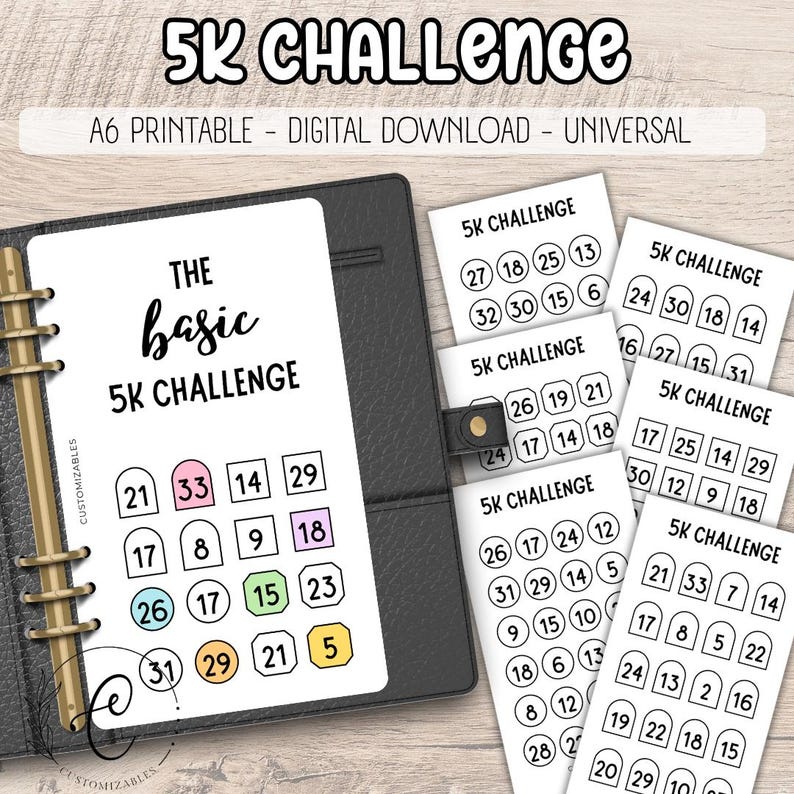 The Basic 5K Savings Challenge - Save 5000 Money Tracker Printable, A6 ...