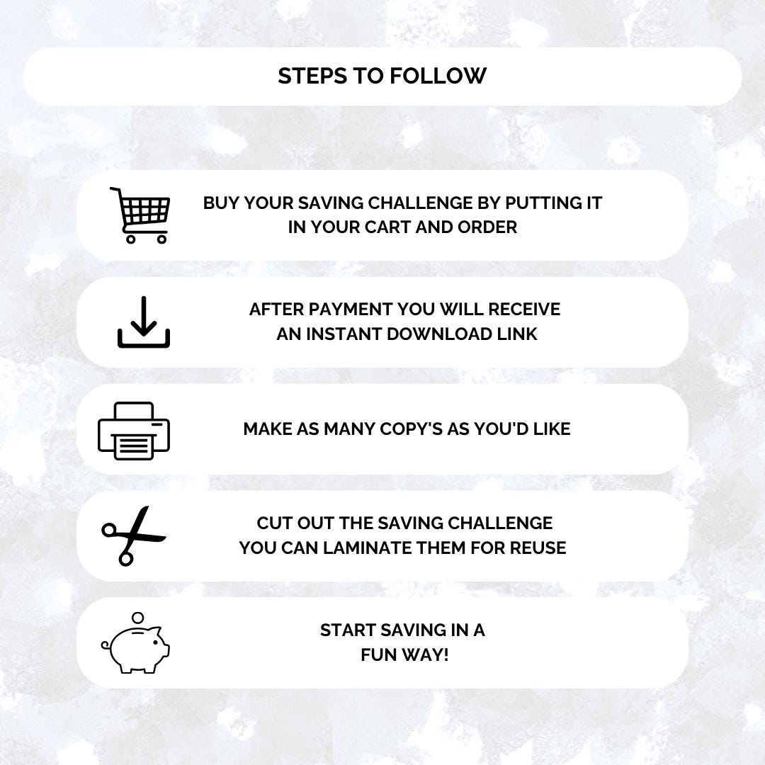 The Basic 5K Savings Challenge - Save 5000 Money Tracker Printable, A6 ...