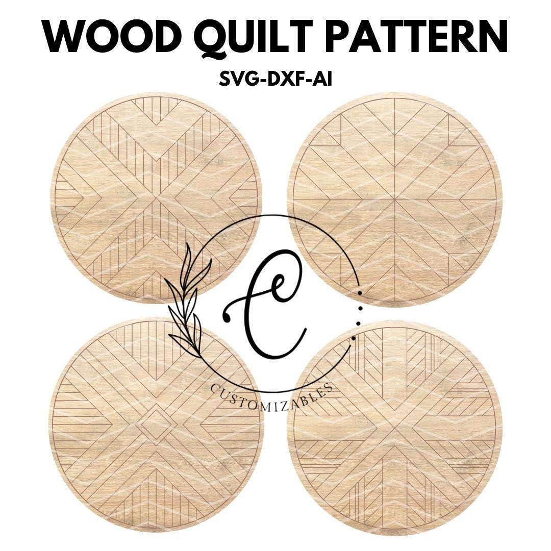 Patrón de colcha bohemia SVG para láser, letrero circular de madera ...