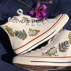 Butterfly Converse, Embroidered Blue Butterflies, Converse High Tops ...