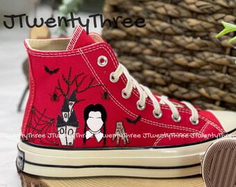 Custom Inspired Wednesday Addams Converse - Etsy