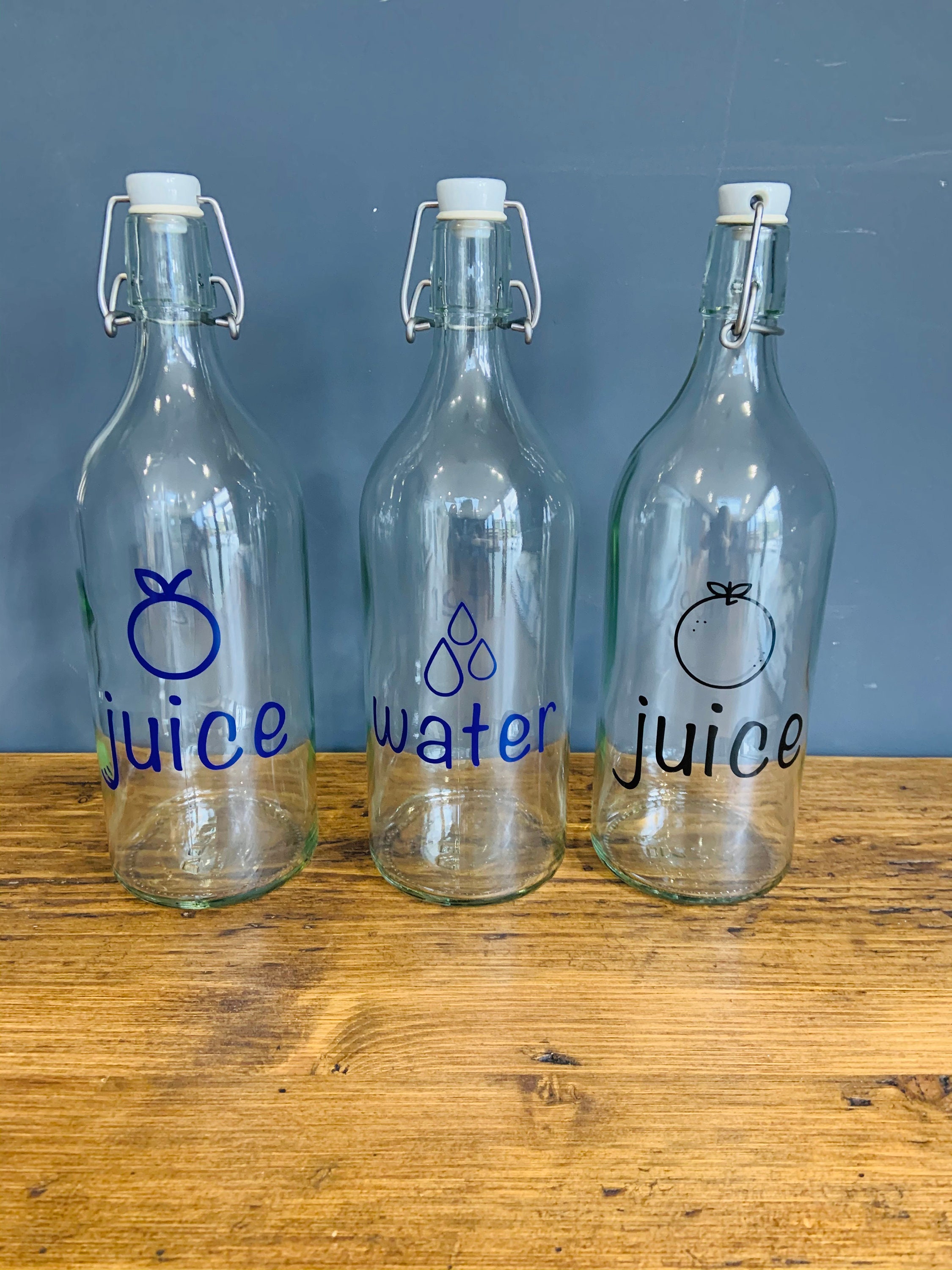 Personalised 1 litre Glass Bottle With Stopper Decanting | Etsy