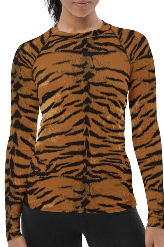 Fall Rash Guard Tiger Rash Guard Tiger Print Rash Guard - Etsy