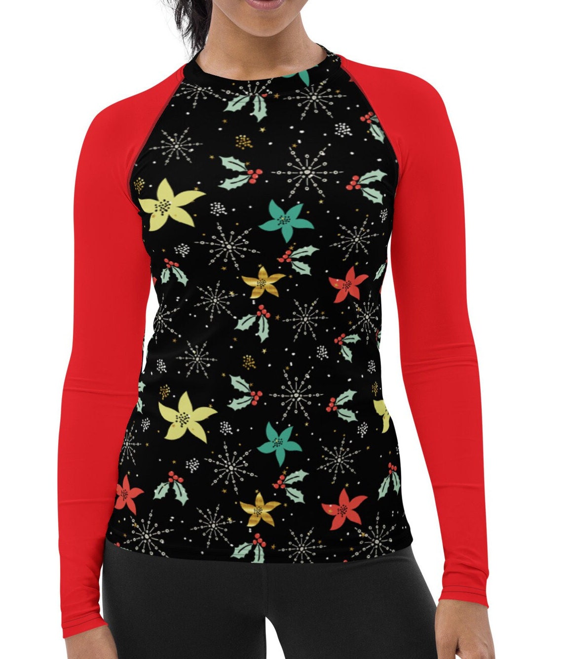 Women's Rash Guard Christmas Rash Guard Christmas - Etsy