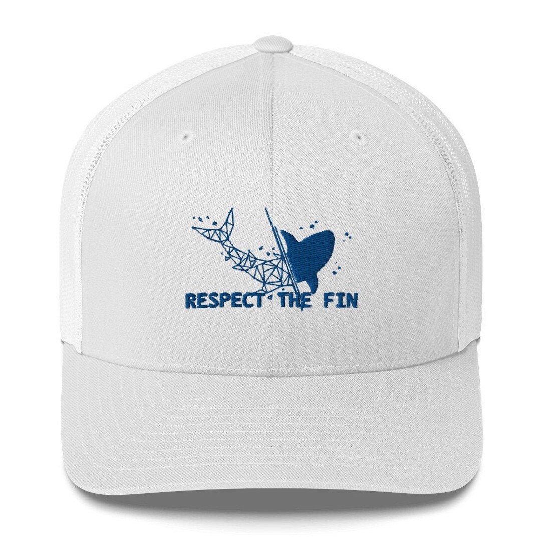 Respect the Fin Cap, Yacht Cap, Boater's Cap, Shark Cap, Shark Hat, Men ...