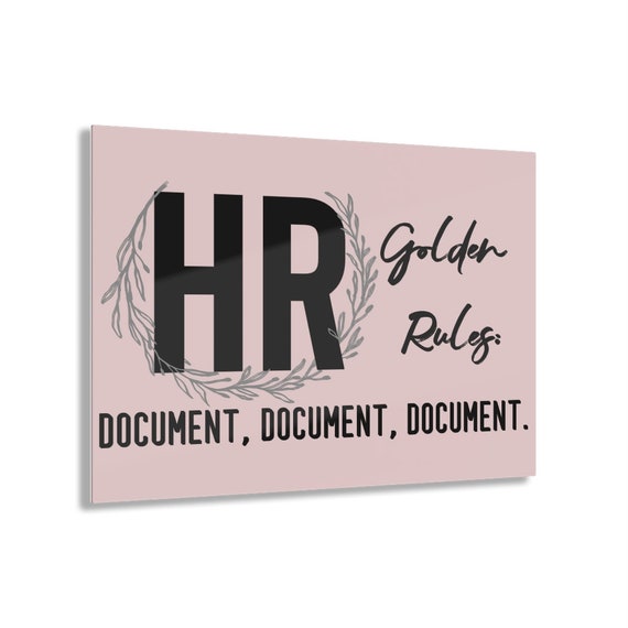 HR Golden Rules HR Office Decor Human Resources Gifts Gifts | Etsy