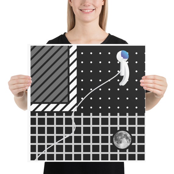 Abstract Man Outside His Element Wall Art Astronaut Art - Etsy