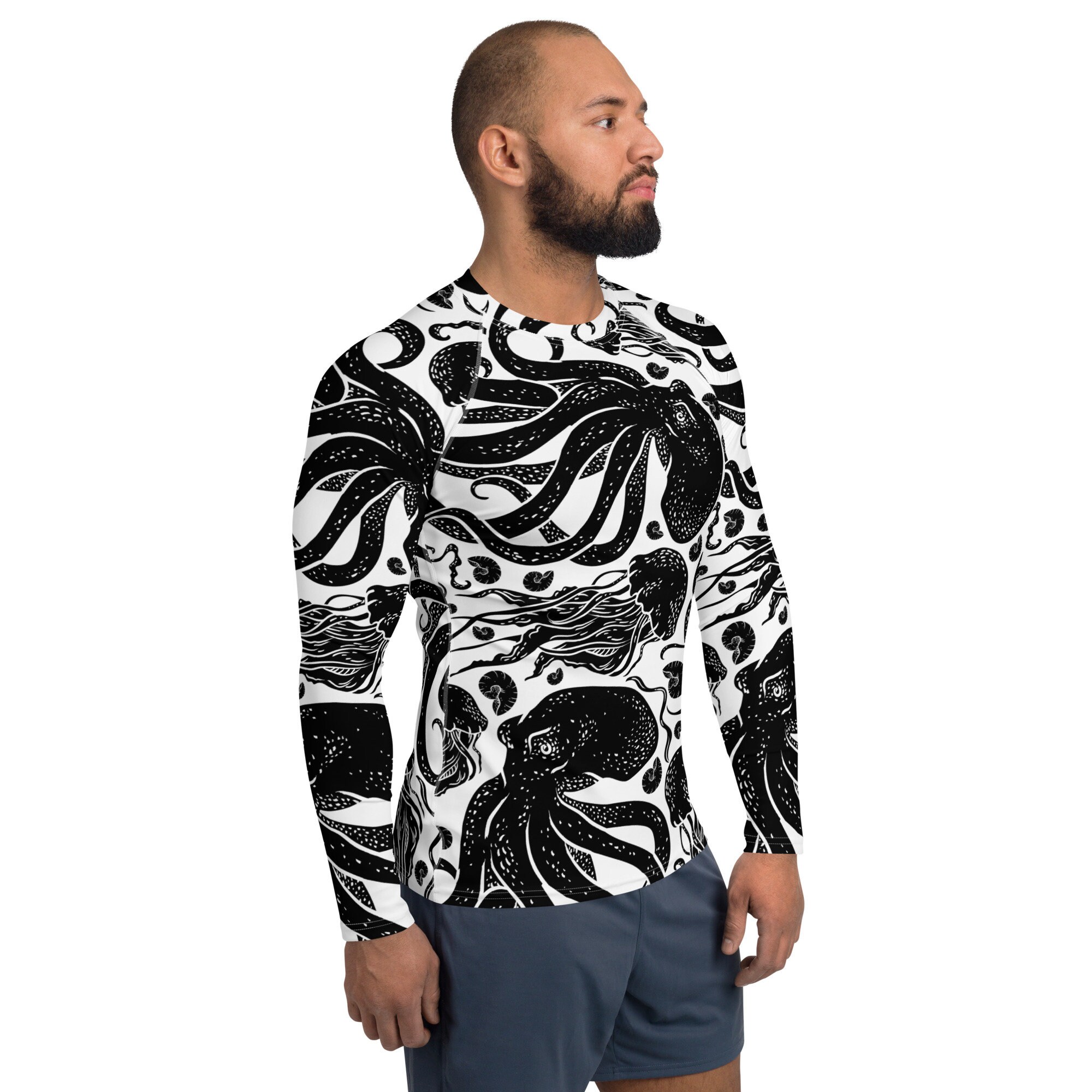 Aquatic Collection: Octopus Rash Guard, Nautical Rash Guards, Ocean ...