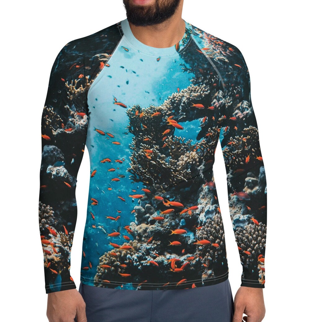 Aquatic Collection: Meet Me at the Coral, Rash Guard, Men's Rash Guard ...