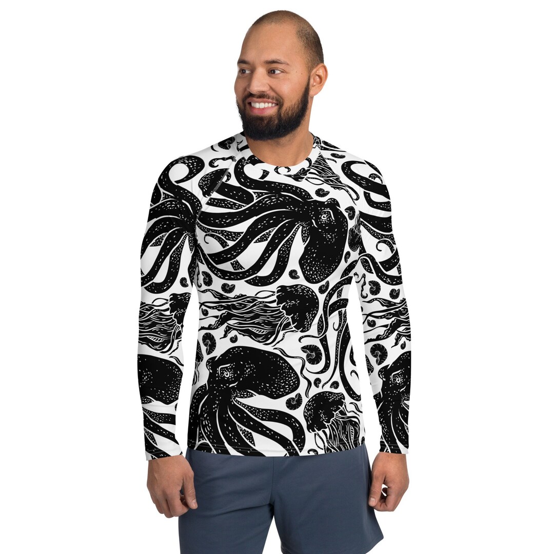 Aquatic Collection: Octopus Rash Guard, Nautical Rash Guards, Ocean ...