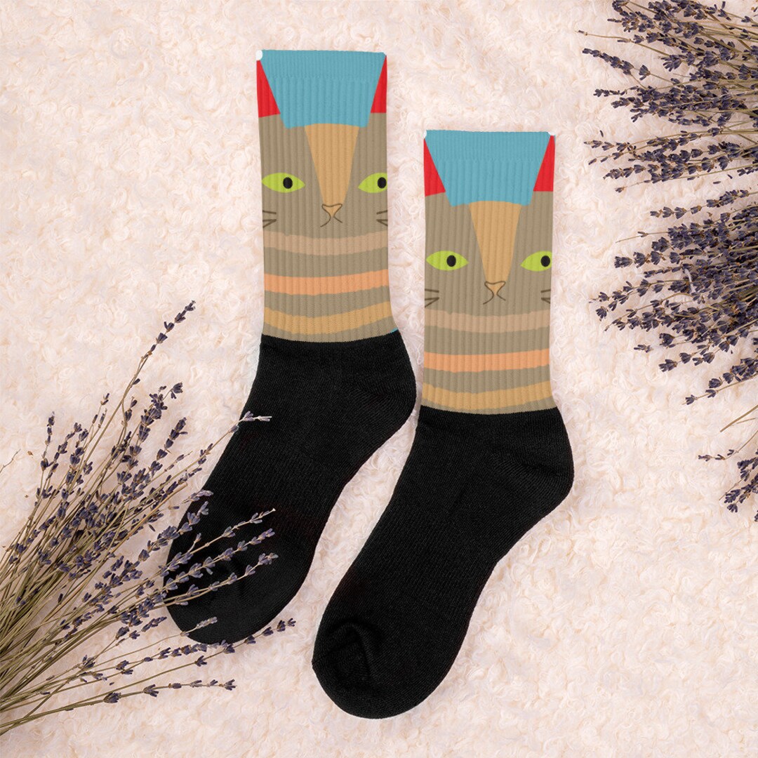 Super Cute Christmas Cat Socks, Cute Cat Socks, Christmas Socks, Funny ...