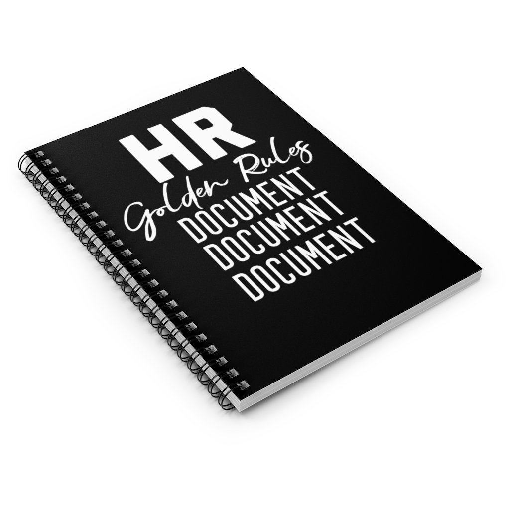 HR Golden Rules, Manager, HR Spiral Notebook, HR Gift, Human Resources ...