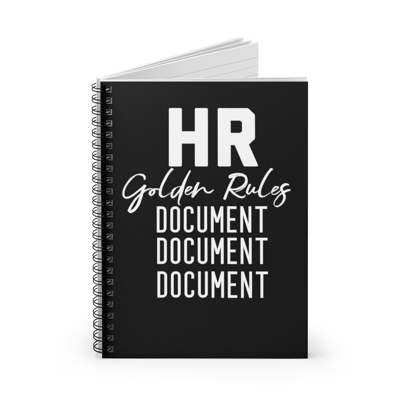 HR Golden Rules, Manager, HR Spiral Notebook, HR Gift, Human Resources ...