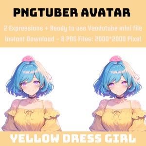 Avatar de chica modelo de Pngtuber OBS Stream Overlay Twitch Png Tuber ...