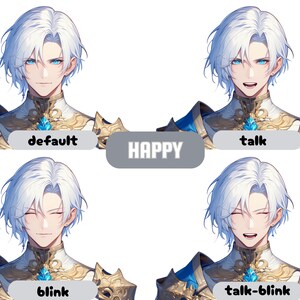 Pngtuber Male Model, Silver Hair Knight, Kawaii Png Tuber Avatar for ...