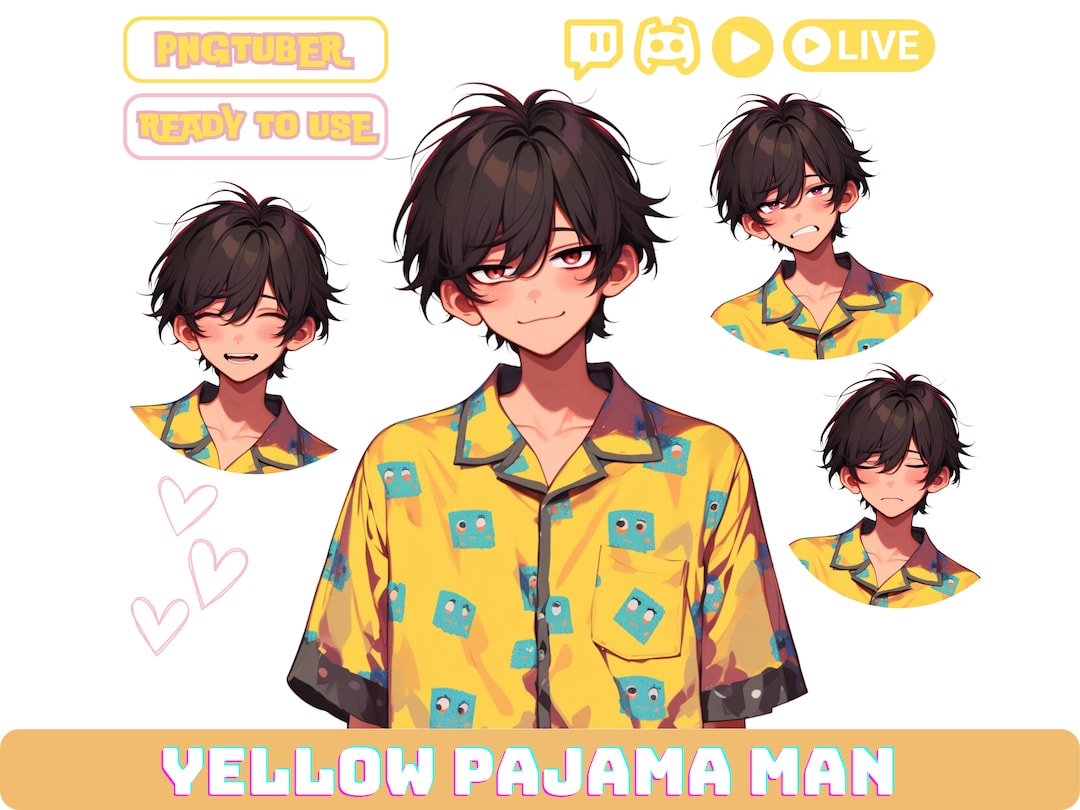 Pngtuber Avatar Anime Male | Vtuber PNG Model for Twitch & Youtube ...
