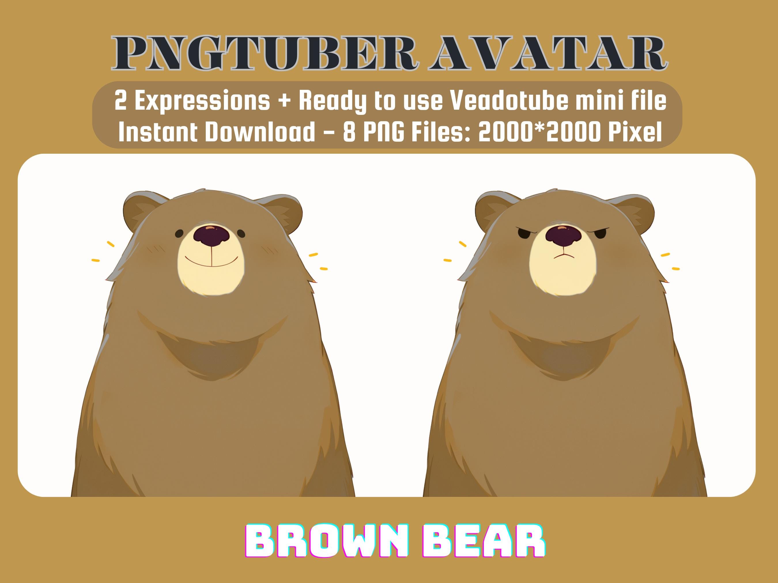 Bear Pngtuber Avatar | Kawaii Anime | Veadotube OBS Ready | 2 ...