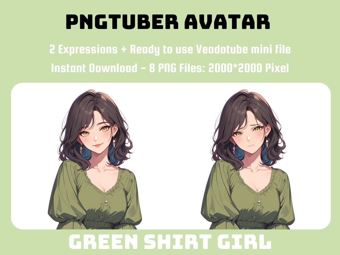 Pngtuber Avatar Anime Girl | Vtuber PNG Model for Twitch & Youtube ...