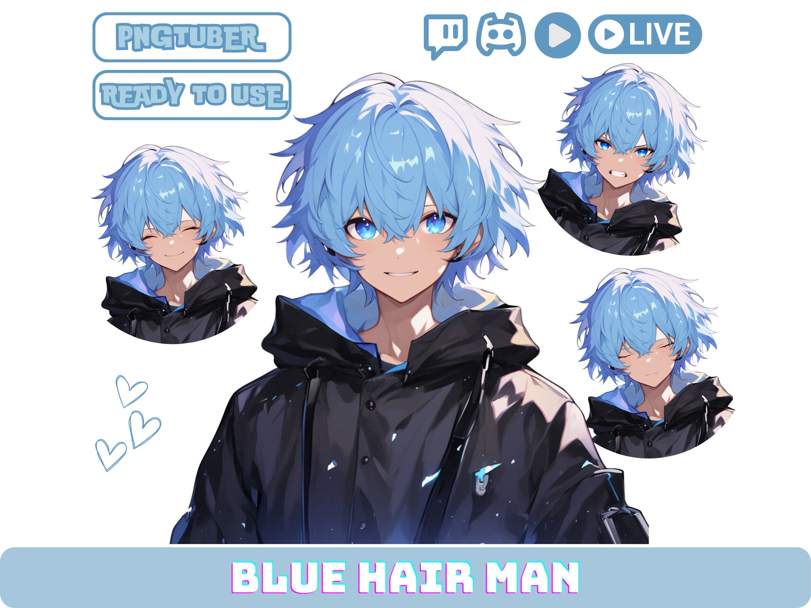 Pngtuber Male Model Avatar Twitch Overlay OBS Stream Overlay Png Tuber ...