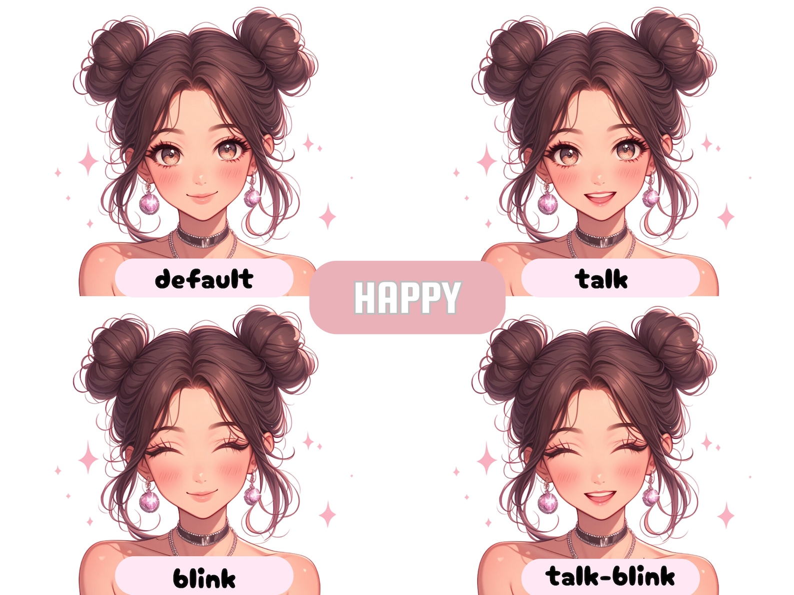 Pngtuber Girl Model Avatar Twitch Overlay OBS Stream Overlay Png Tuber ...