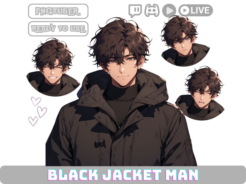 Pngtuber Avatar Anime Male | Vtuber PNG Model for Twitch & Youtube ...