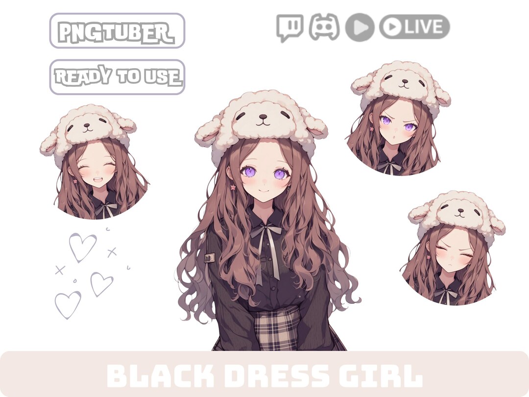 Pngtuber Girl Model Avatar Twitch OBS Stream Overlay Png Tuber Anime ...