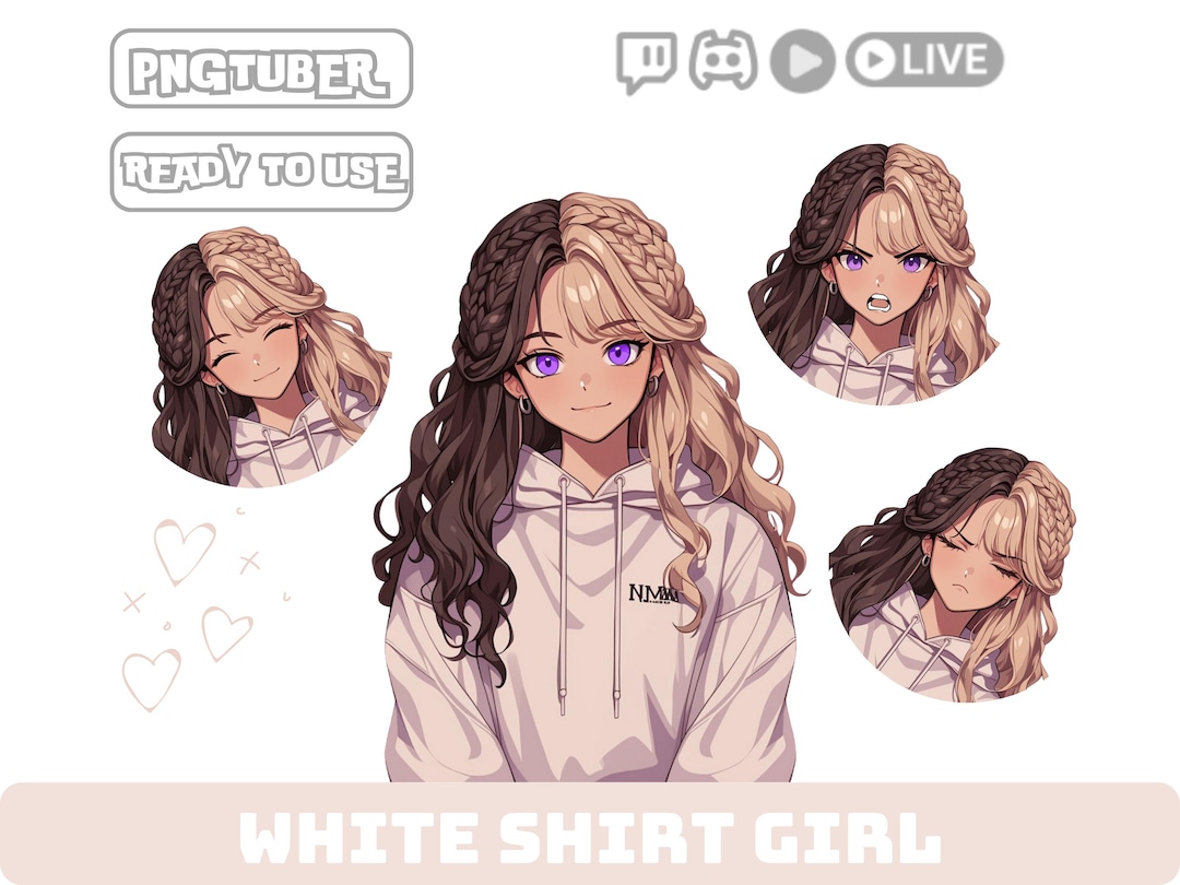 Pngtuber Girl Model Avatar Twitch OBS Stream Overlay Png Tuber Female ...