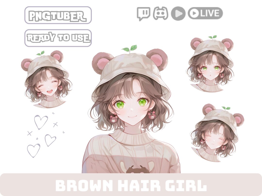 Pngtuber Girl Model Avatar Twitch OBS Stream Overlay Png Tuber Female ...