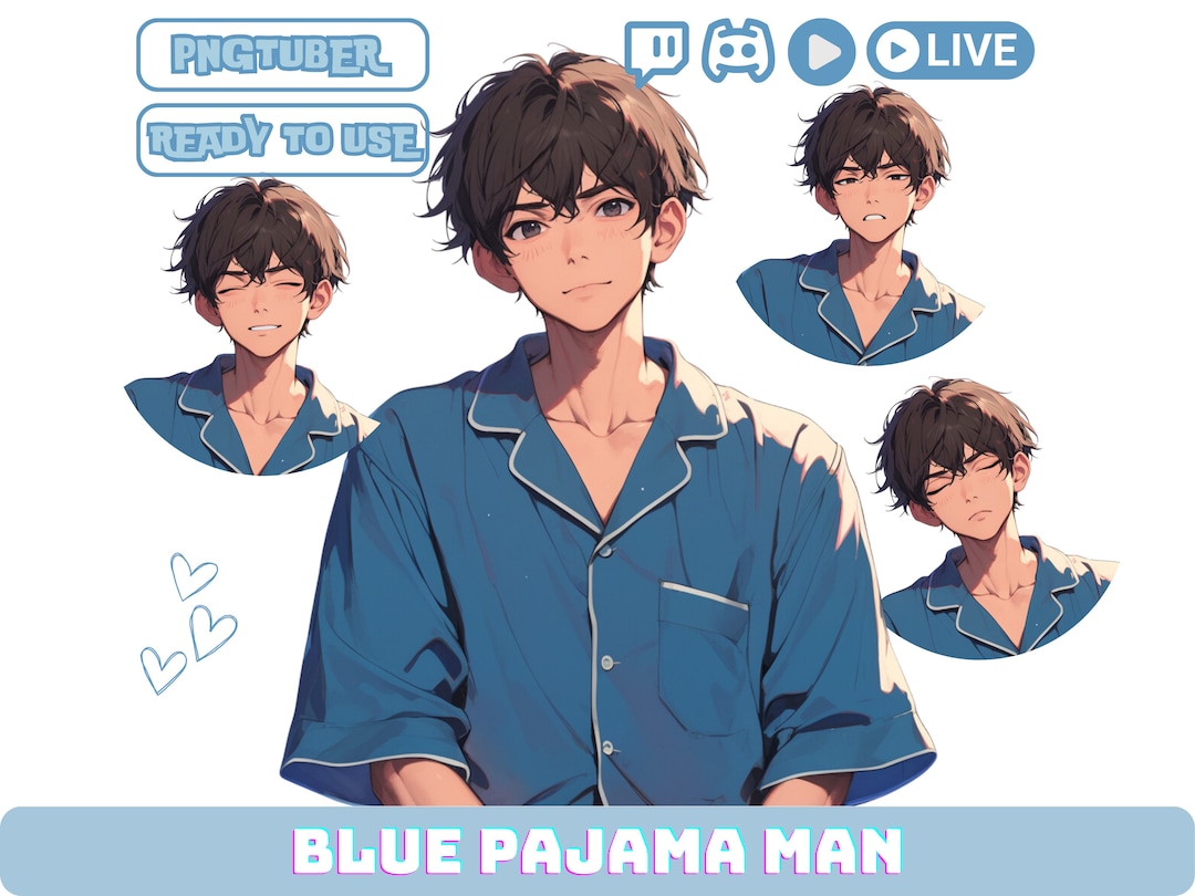Pngtuber Avatar Anime Male | Vtuber PNG Model for Twitch & Youtube ...