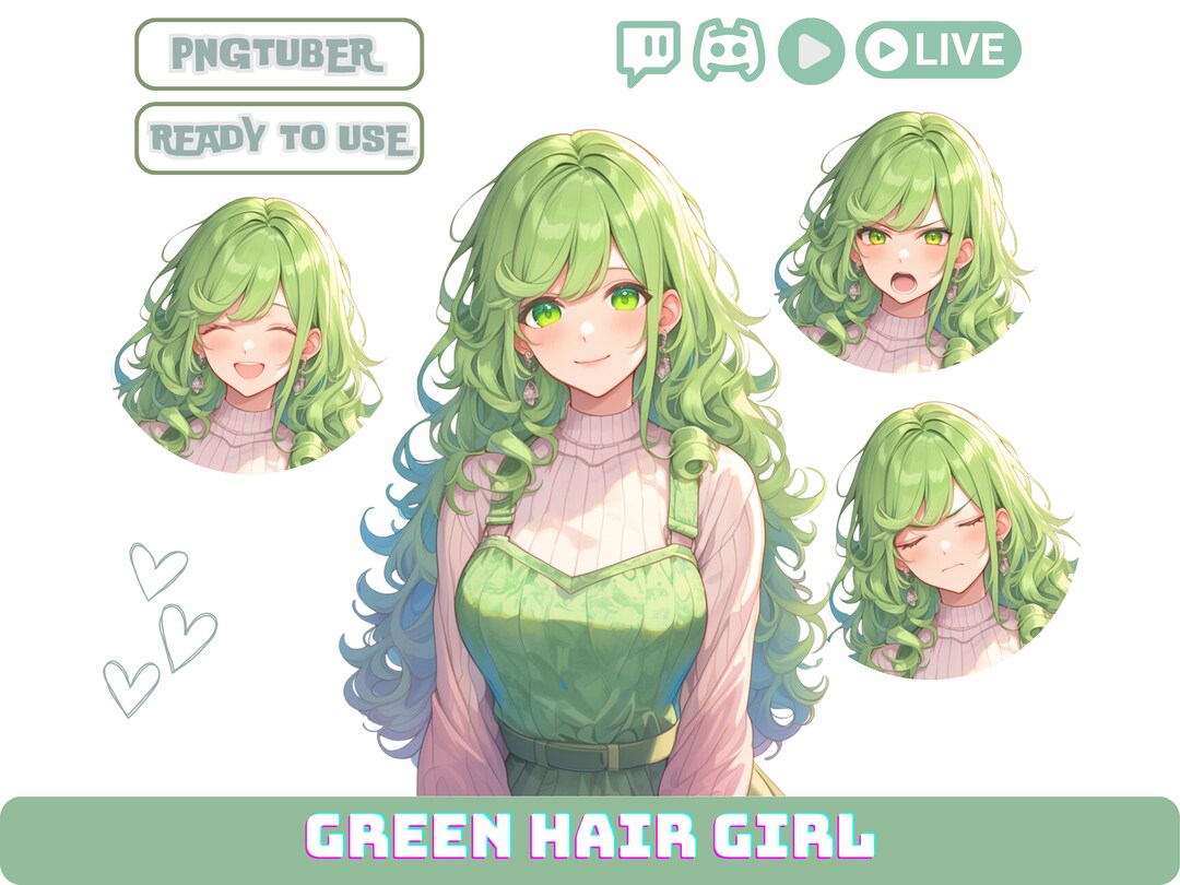 Pngtuber Avatar Anime Girl | Vtuber PNG Model for Twitch & Youtube ...