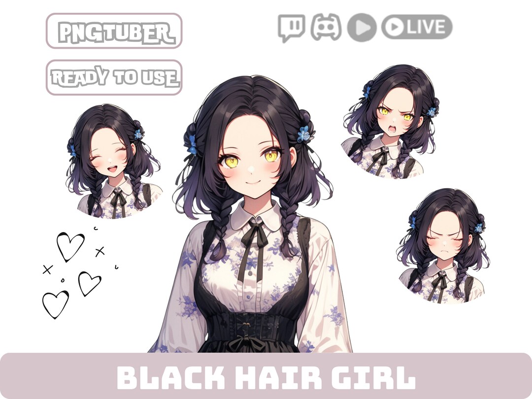 Pngtuber Girl Model Avatar Twitch Overlay OBS Stream Overlay Png Tuber ...