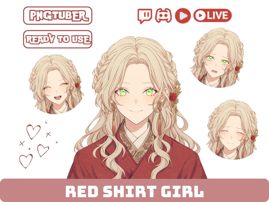 Pngtuber Girl Model Avatar OBS Stream Overlay Twitch Png Tuber Female ...