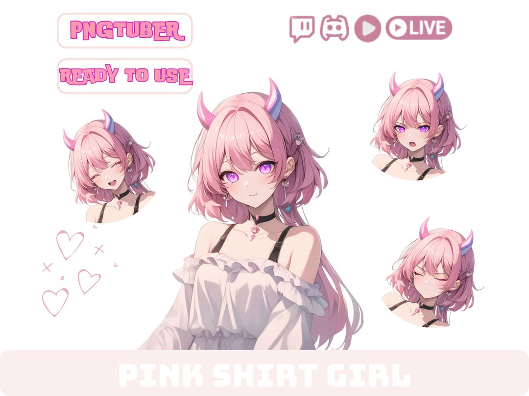 Pngtuber Avatar Anime Girl | Vtuber PNG Model for Twitch & Youtube ...