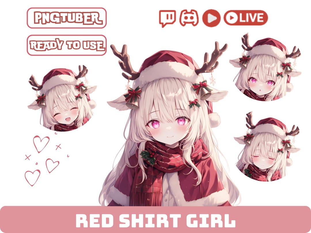 Christmas Pngtuber Girl Model Avatar Twitch OBS Stream Overlay Png ...