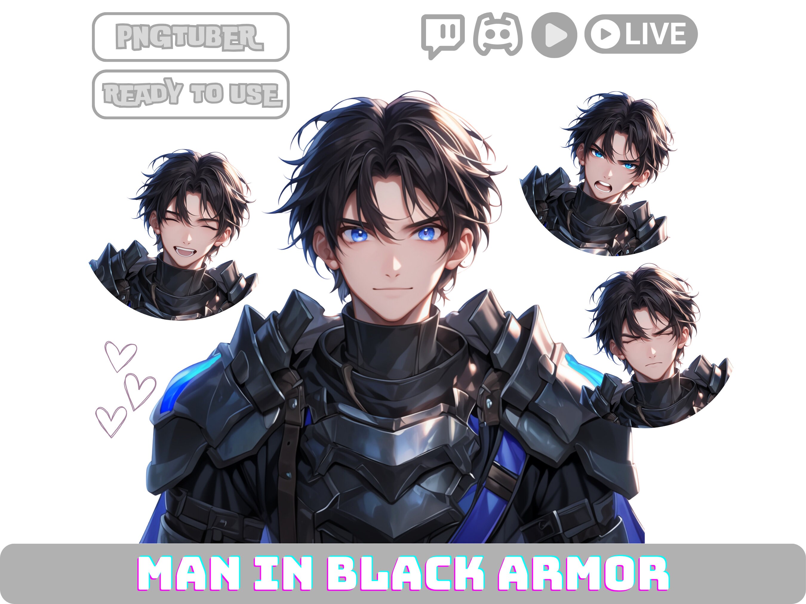 Pngtuber Avatar Anime Male | Vtuber PNG Model for Twitch & Youtube ...