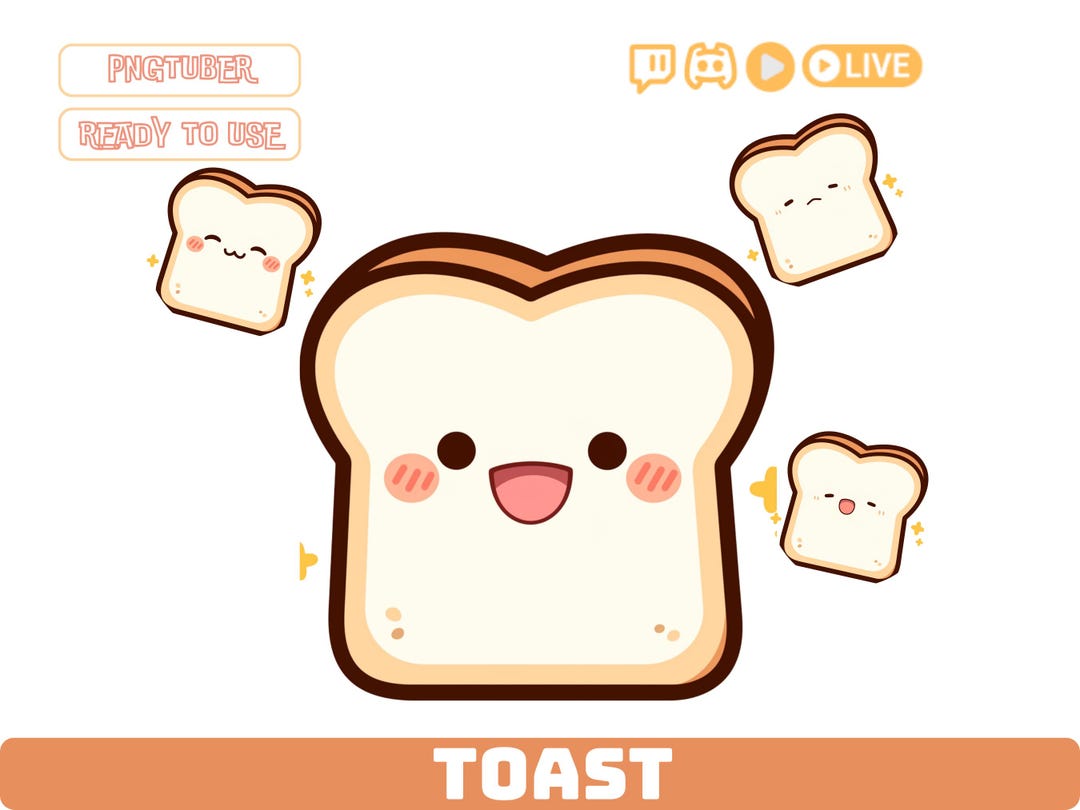 Pngtuber Avatar Anime Toast| Vtuber PNG Model for Twitch & Youtube ...
